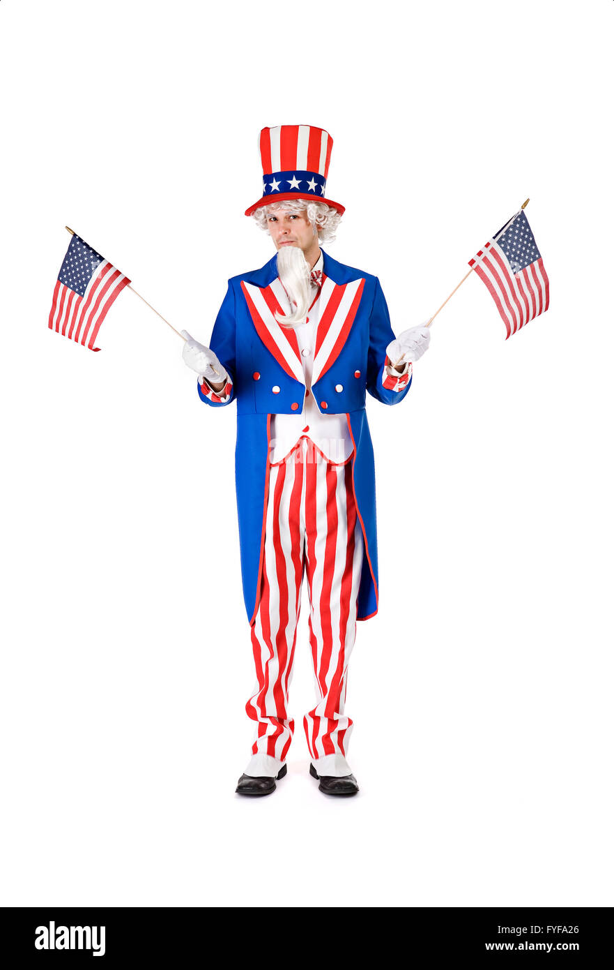 Smiling waving uncle sam Cut Out Stock Images & Pictures - Alamy