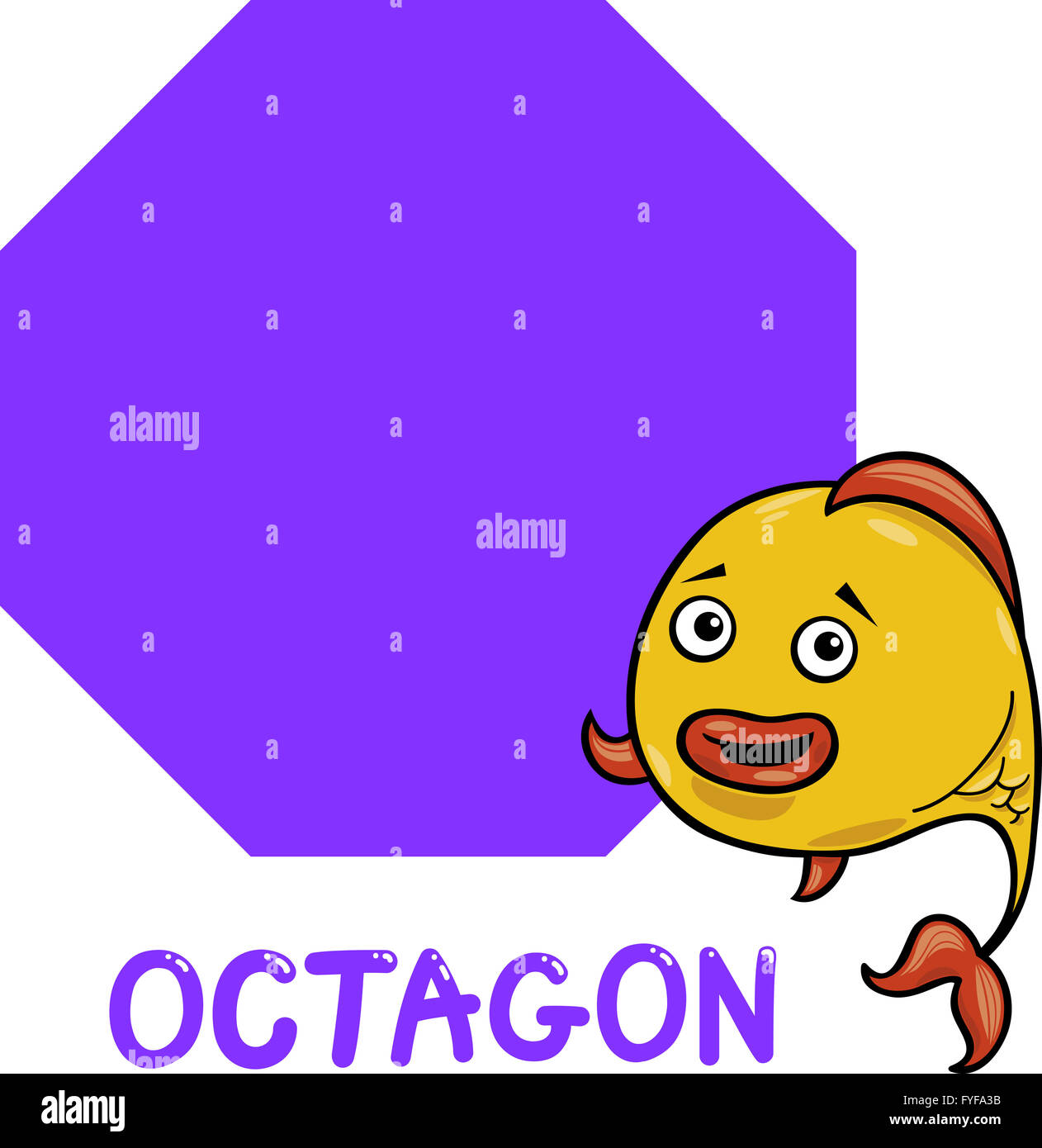 octagon shape with cartoon fish Stock Photo - Alamy