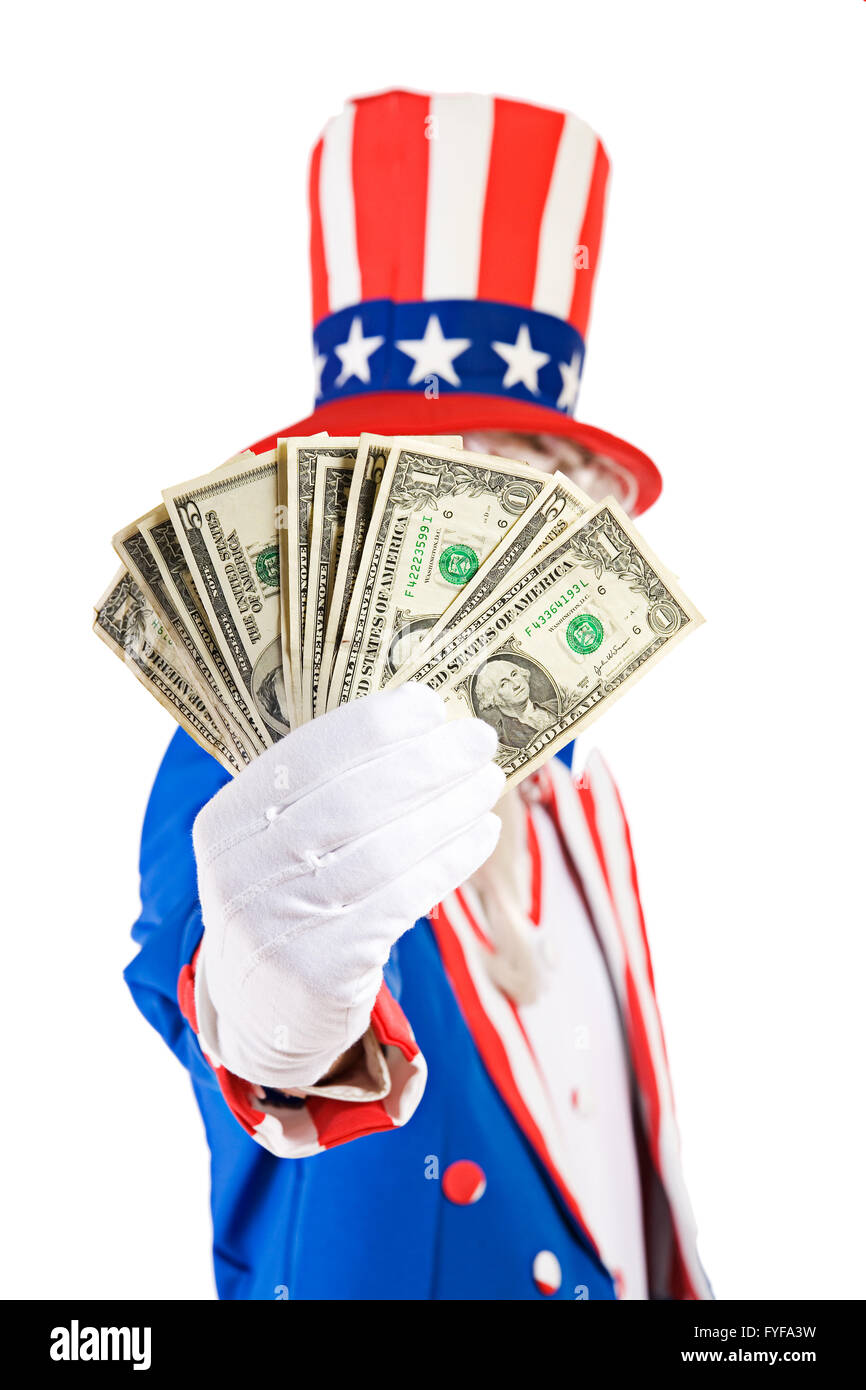 Series with Uncle Sam character in various poses with props Stock Photo ...