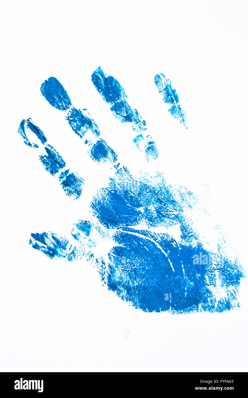 Close up of colored hand print on white background Stock Photo - Alamy