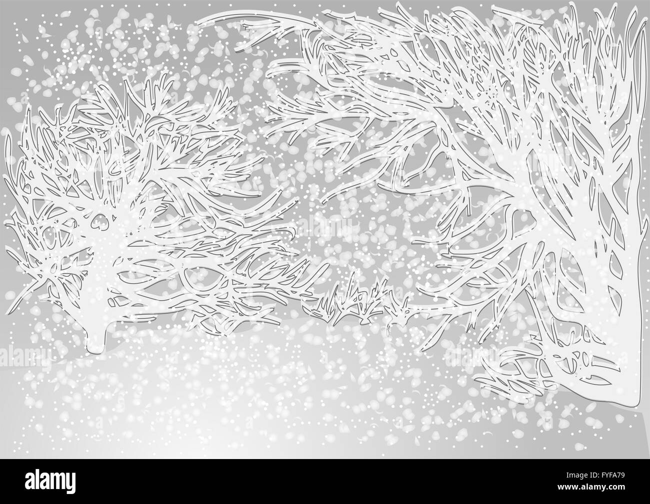 blizzard. falling snow on the gray background Stock Photo - Alamy