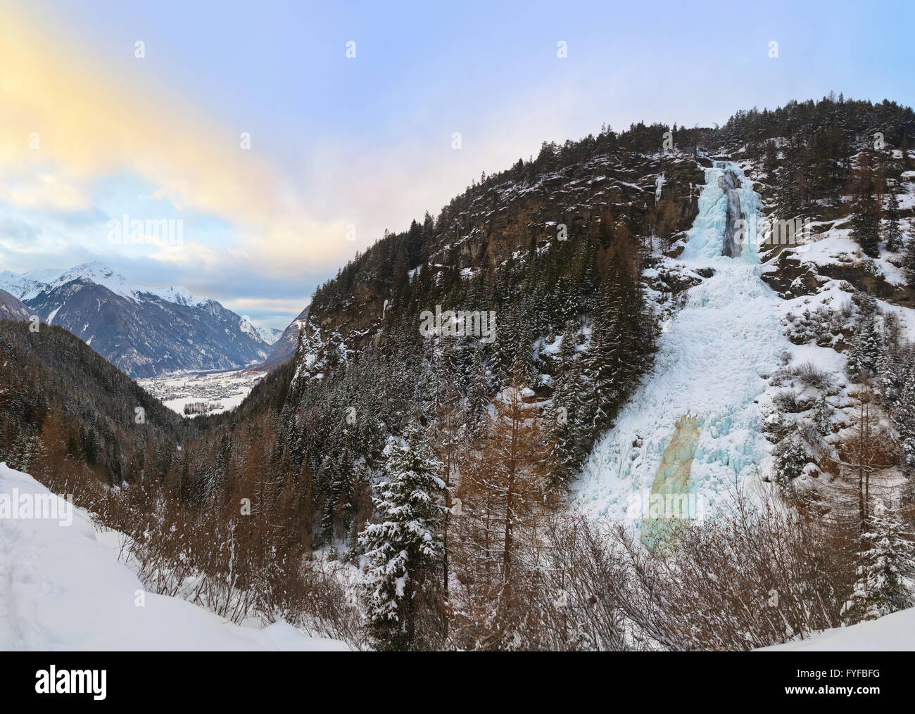 Waterfall Stuibenfall at Umhausen - Tirol Austria Stock Photo - Alamy