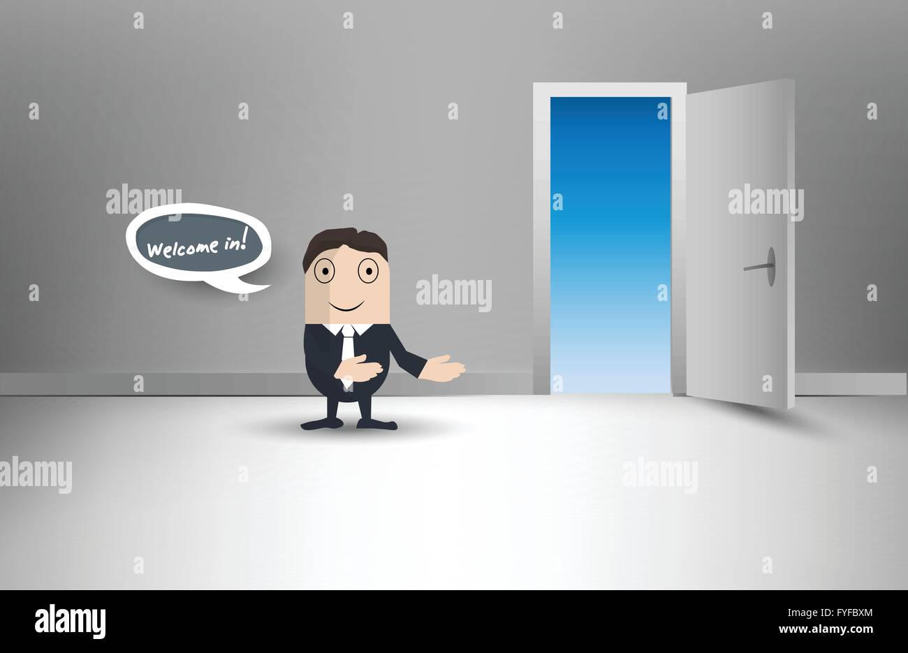 Man welcoming guests in room Stock Vector Image & Art - Alamy