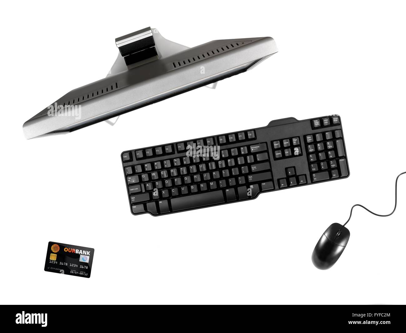 Computer componentsisolated against a white background Stock Photo - Alamy