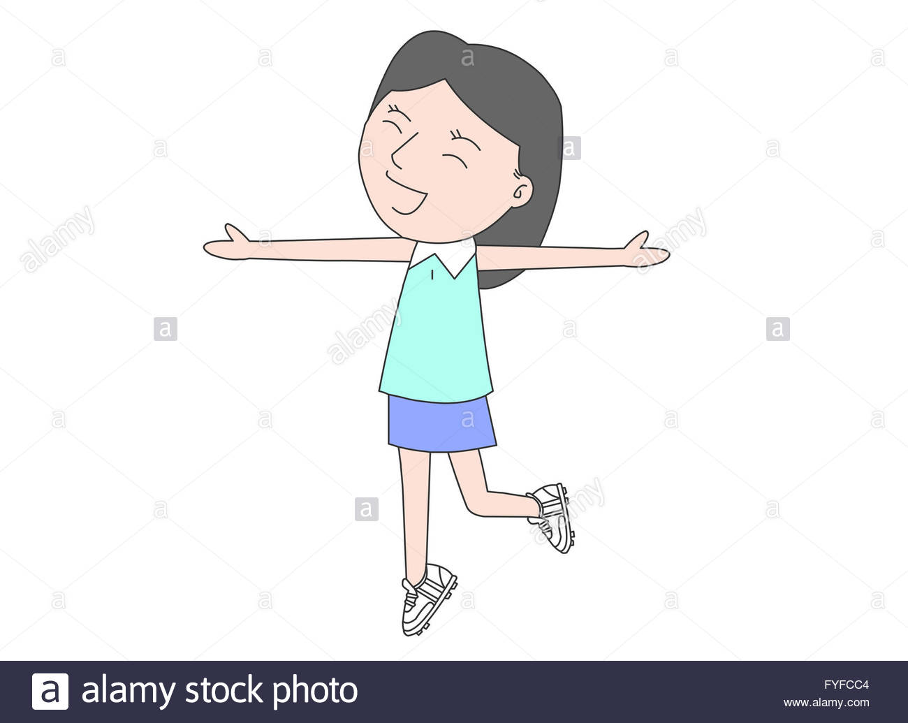 Cartoon Girl Dancing Stock Photos & Cartoon Girl Dancing Stock Images ...