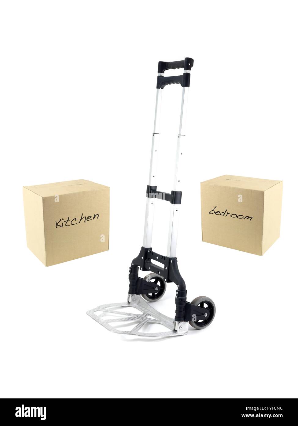 A removal trolley isolated against a white background Stock Photo - Alamy