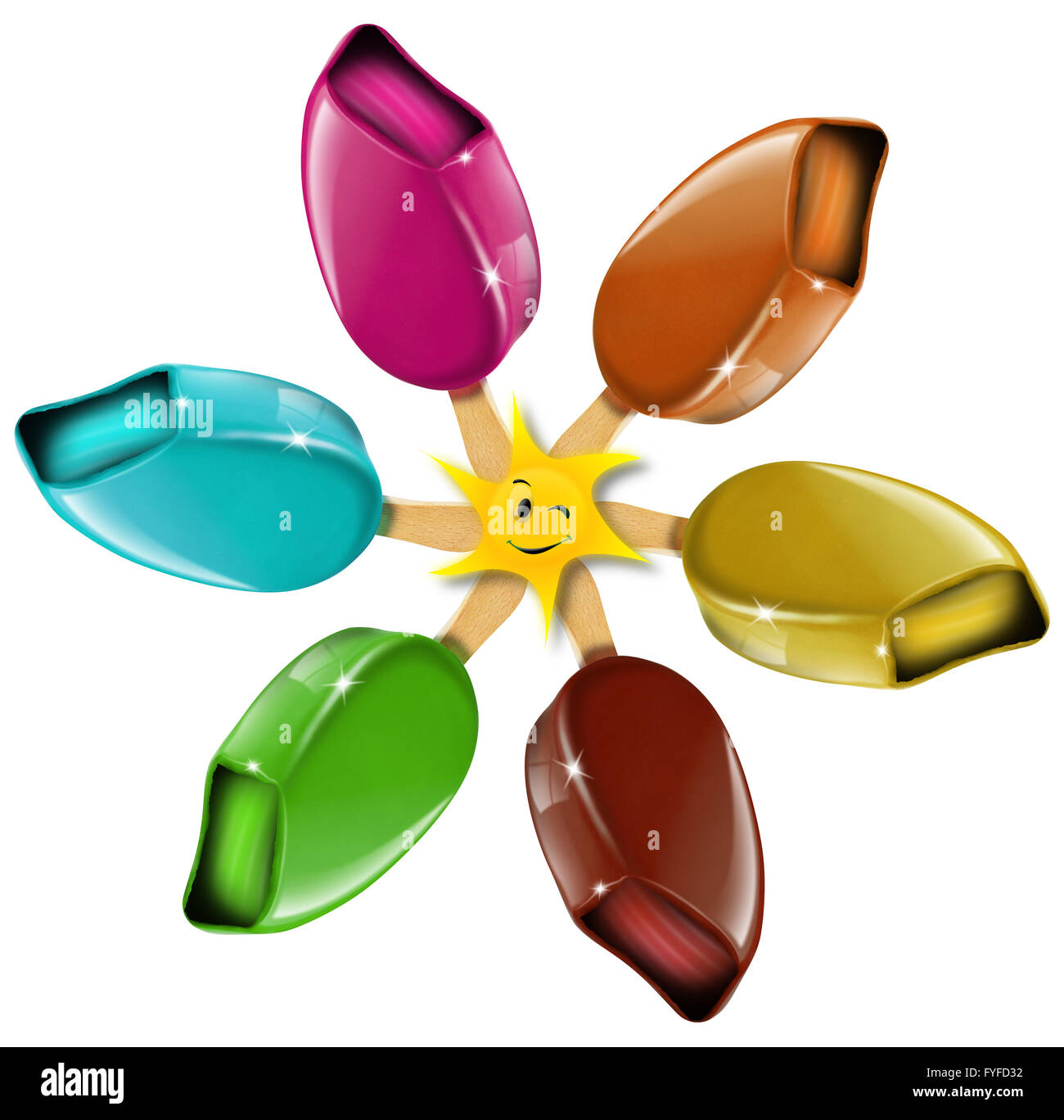 Cream sun Cut Out Stock Images & Pictures - Alamy