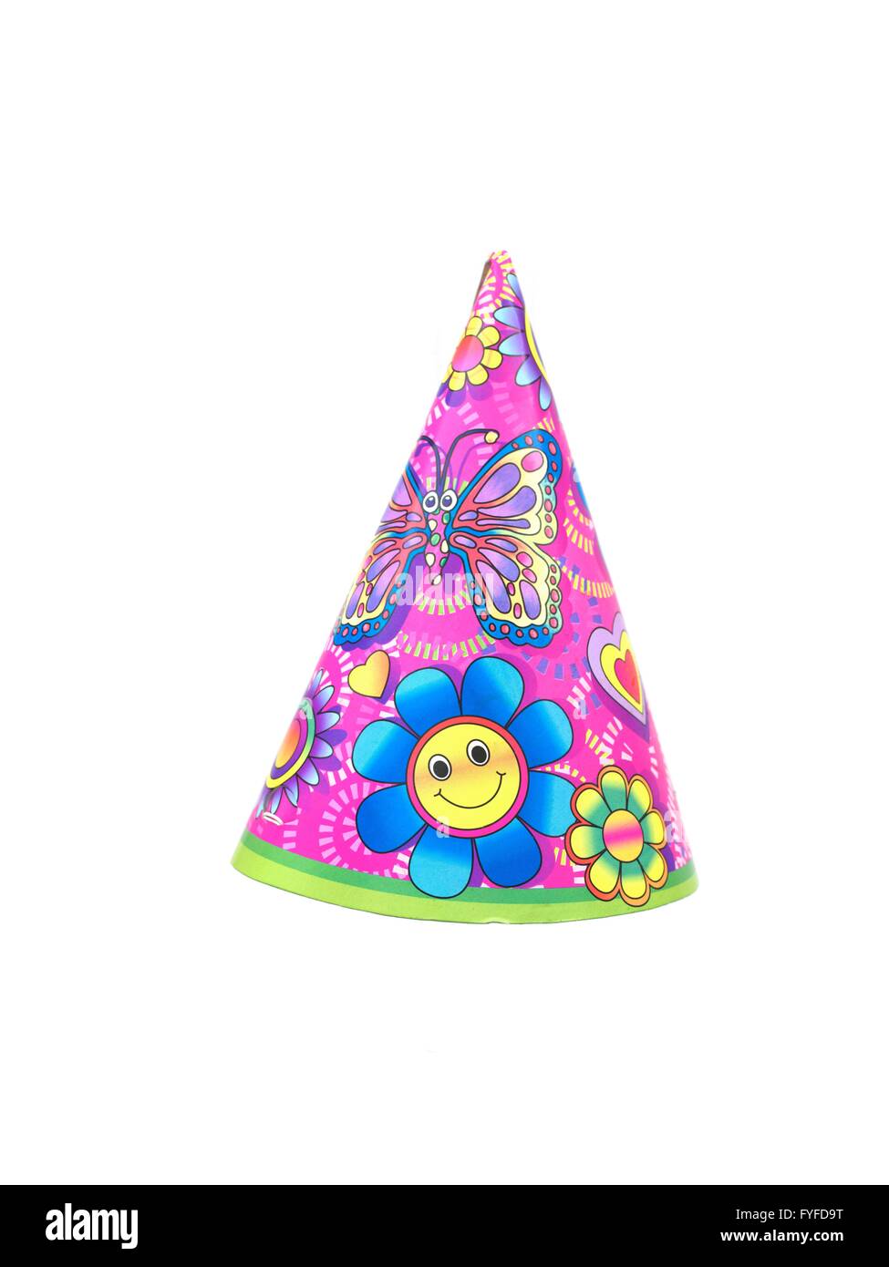 Party hats isolated against a white background Stock Photo - Alamy