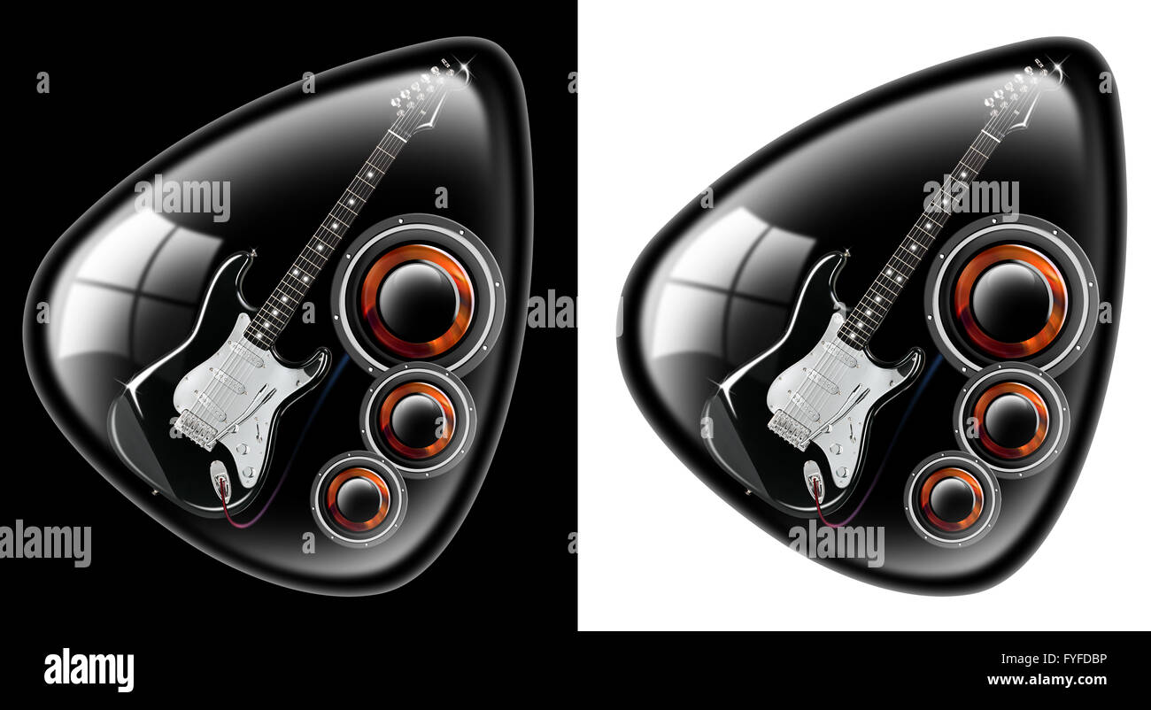 Black guitar plectrum Stock Photo - Alamy