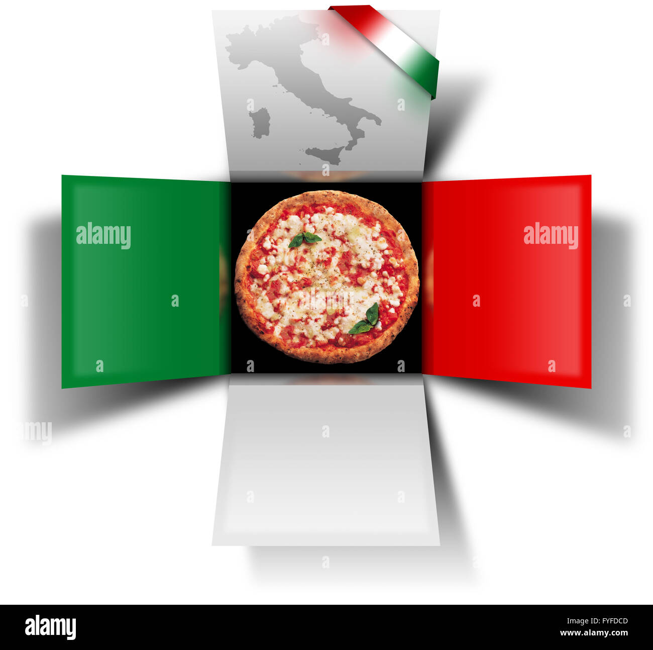 Box pizza made in Italy Stock Photo - Alamy