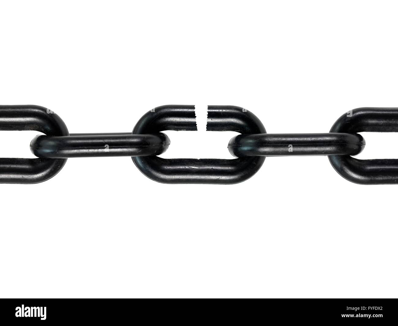 A black chain isolated against a white background Stock Photo - Alamy