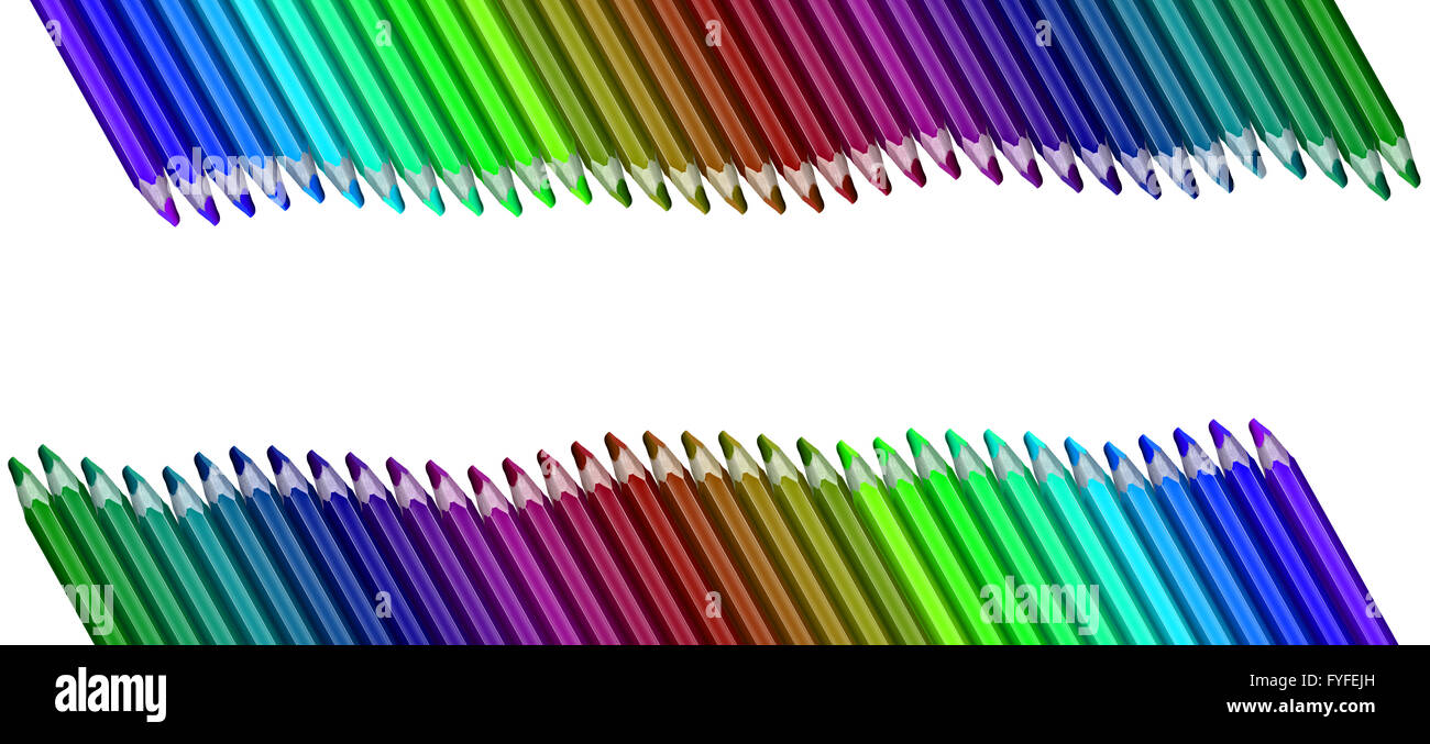 Wave of colored pencils Stock Photo - Alamy
