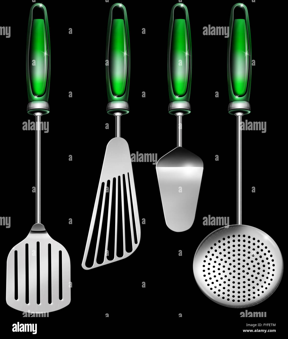 Kitchen utensils set black hi-res stock photography and images - Alamy