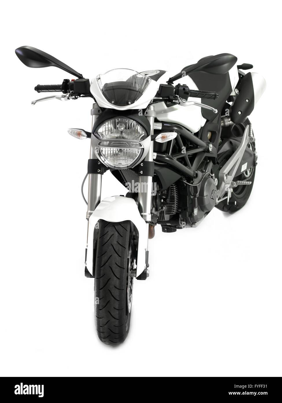 A motorcycle isolated against a white background Stock Photo - Alamy