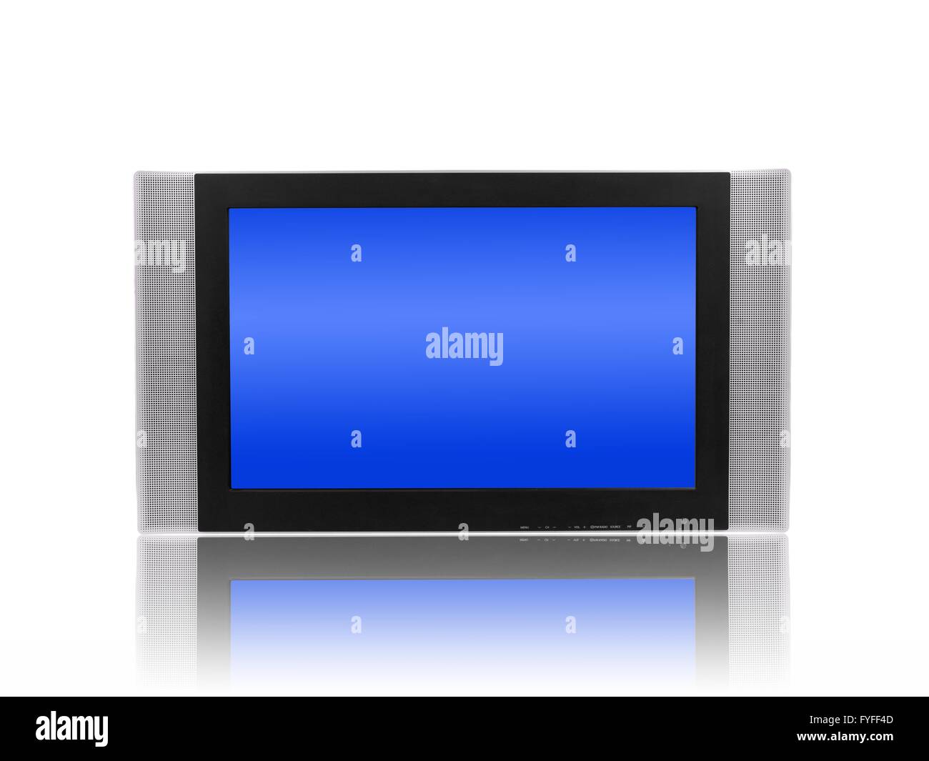 Flat screen tv isolated against a white background Stock Photo - Alamy