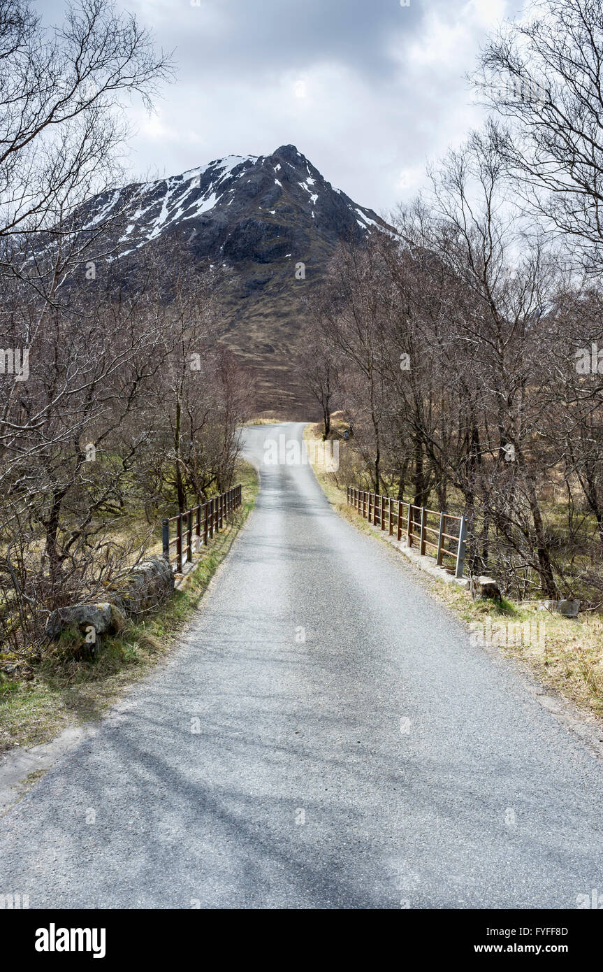 Single Track Road at Glen Etive near Glencoe Scottish Highlands ...
