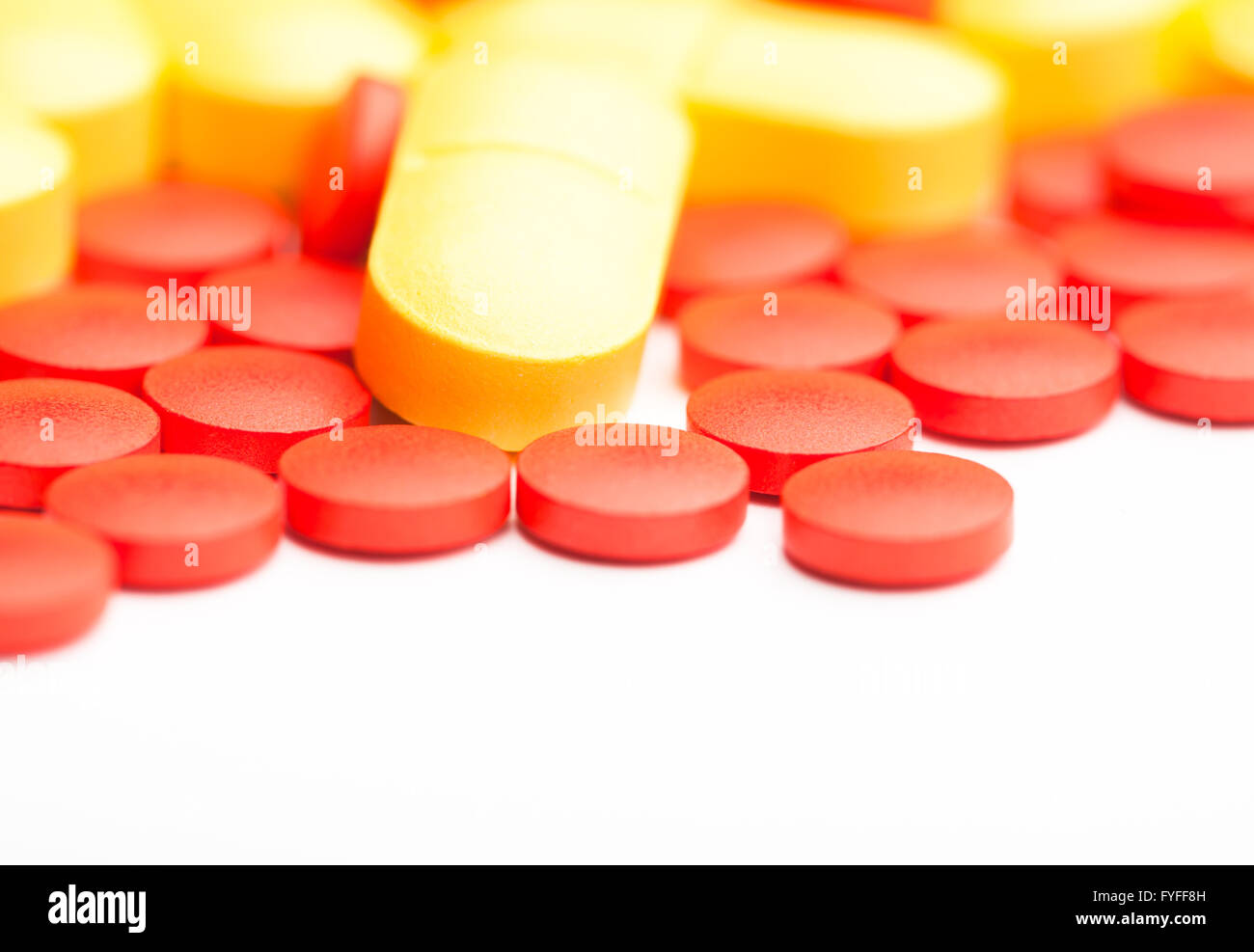 Medicinal pills piled up a bunch of closeup Stock Photo - Alamy