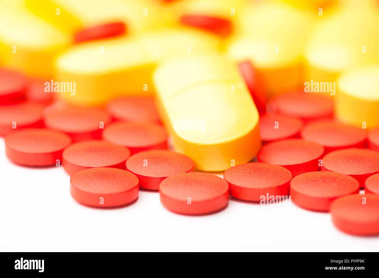 Medicinal pills piled up a bunch of closeup Stock Photo - Alamy