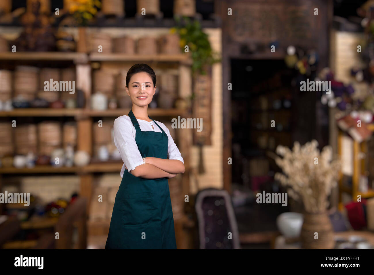 Tea house owner Stock Photo - Alamy