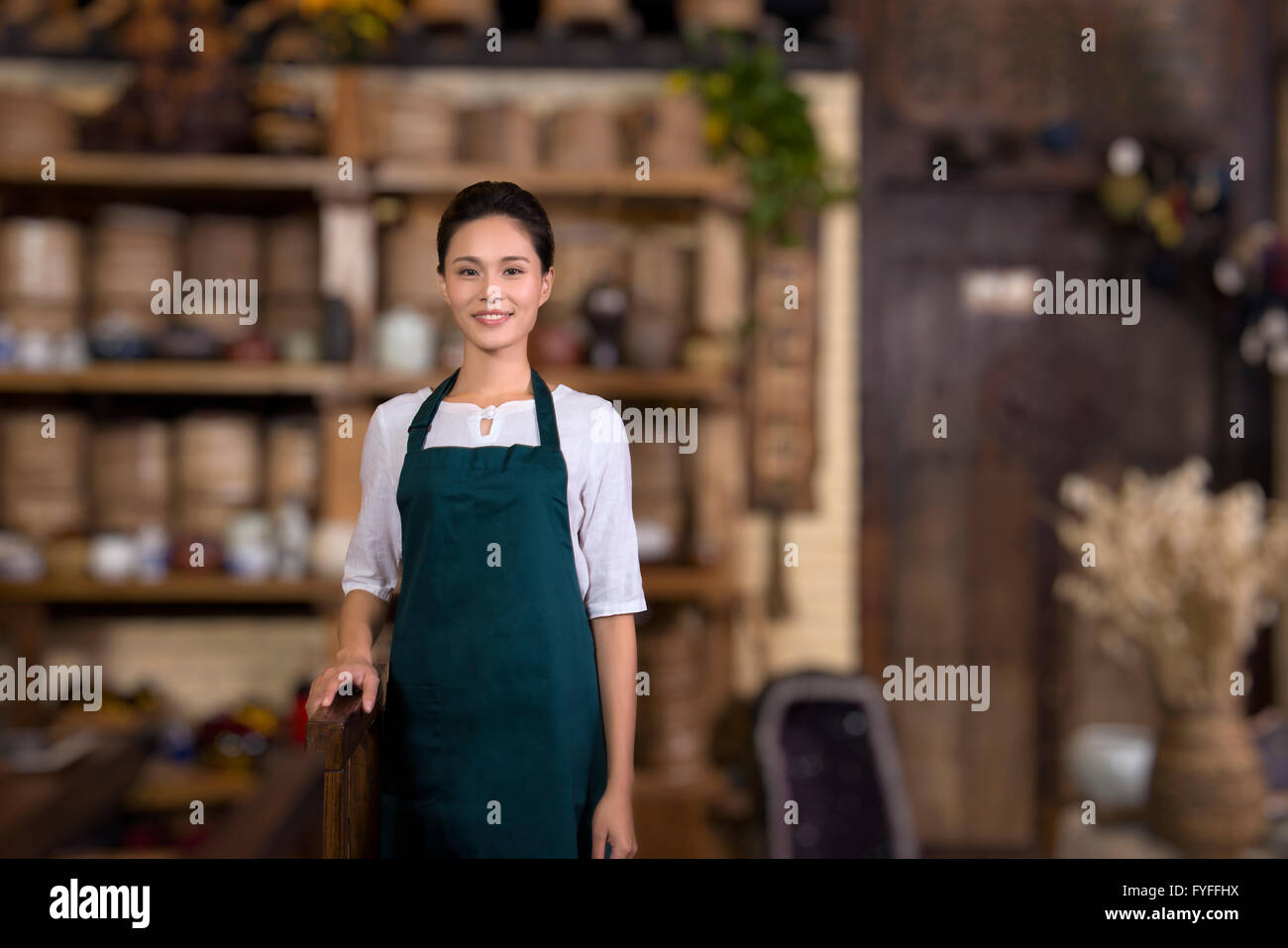 Tea house owner Stock Photo - Alamy