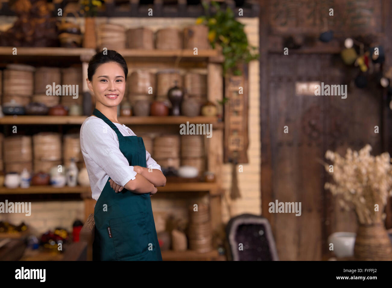 Tea house owner Stock Photo - Alamy