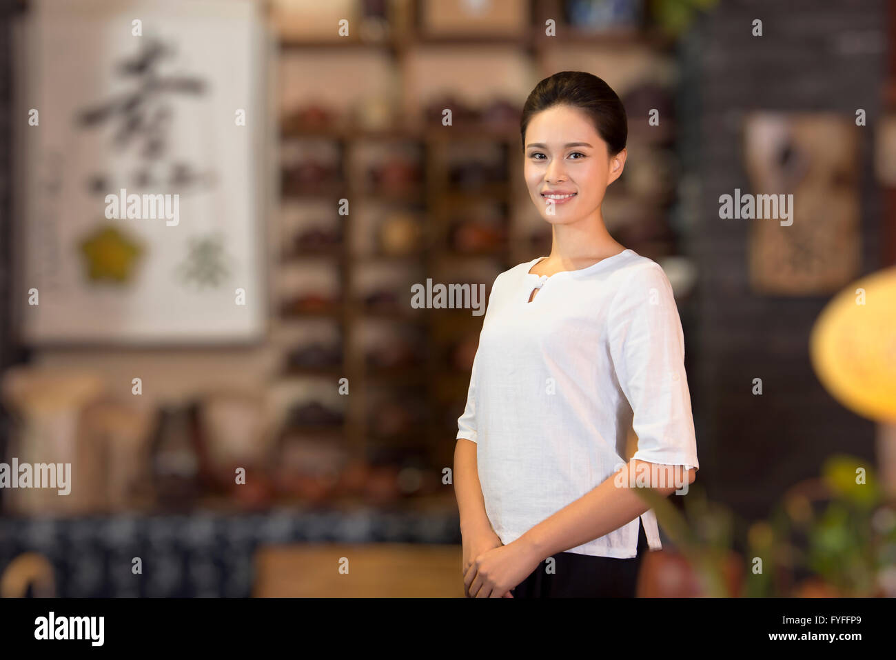 Tea house owner Stock Photo - Alamy
