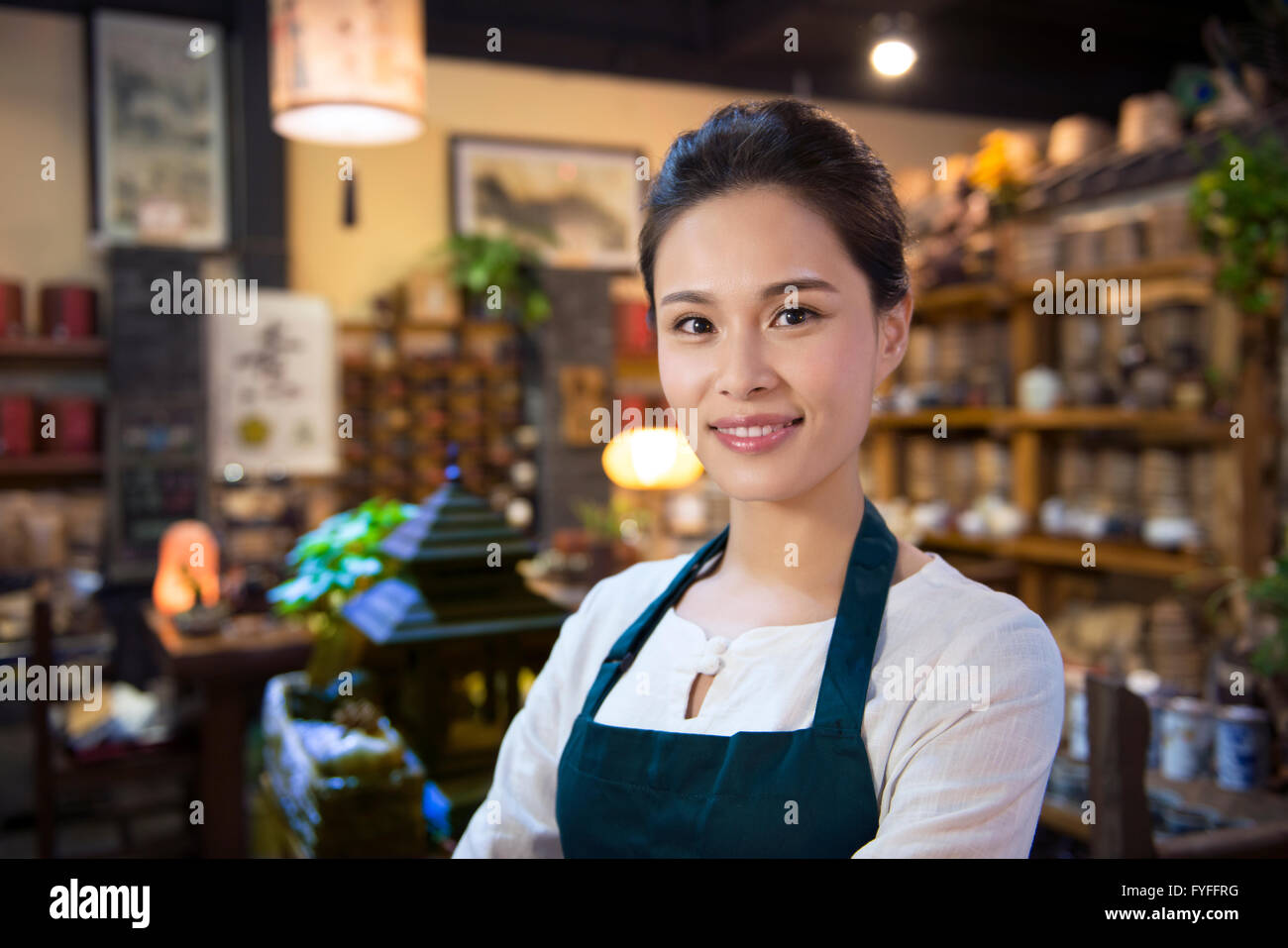 Tea house owner Stock Photo - Alamy