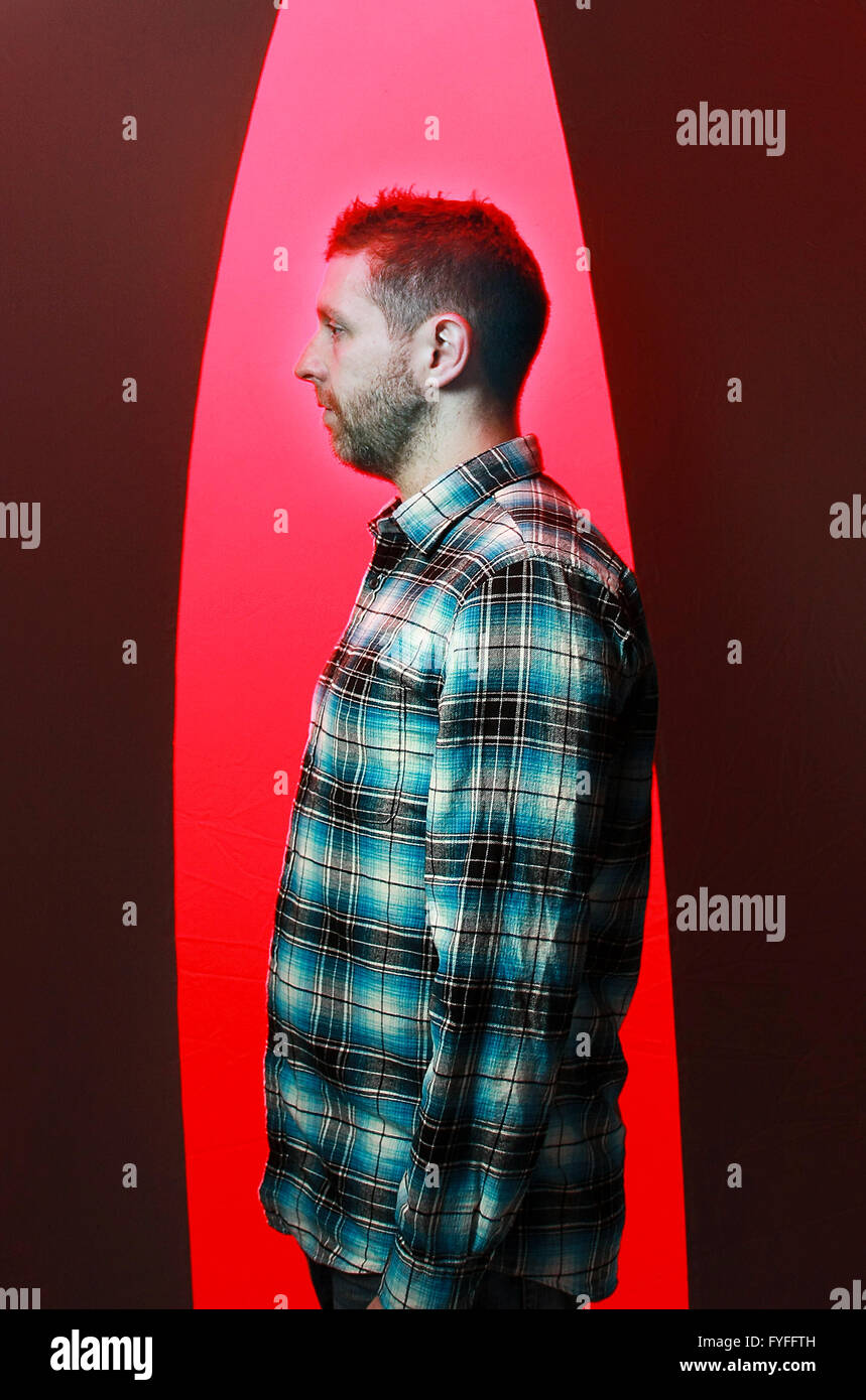 A portrait of Dave Gorman in the Luminarium in the Assembly Edinburgh ...