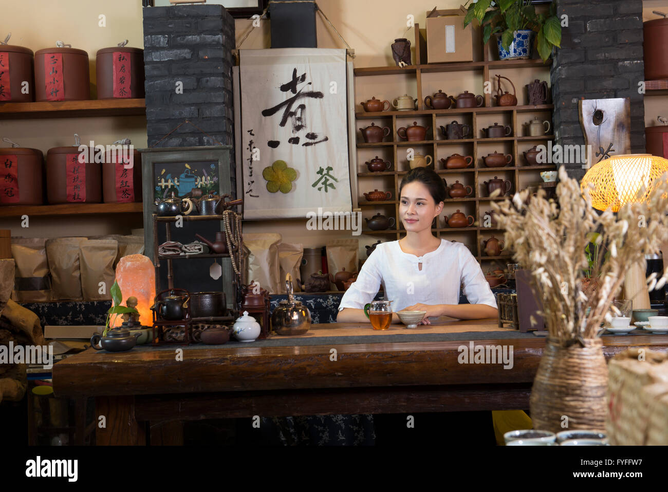 Tea house owner Stock Photo - Alamy