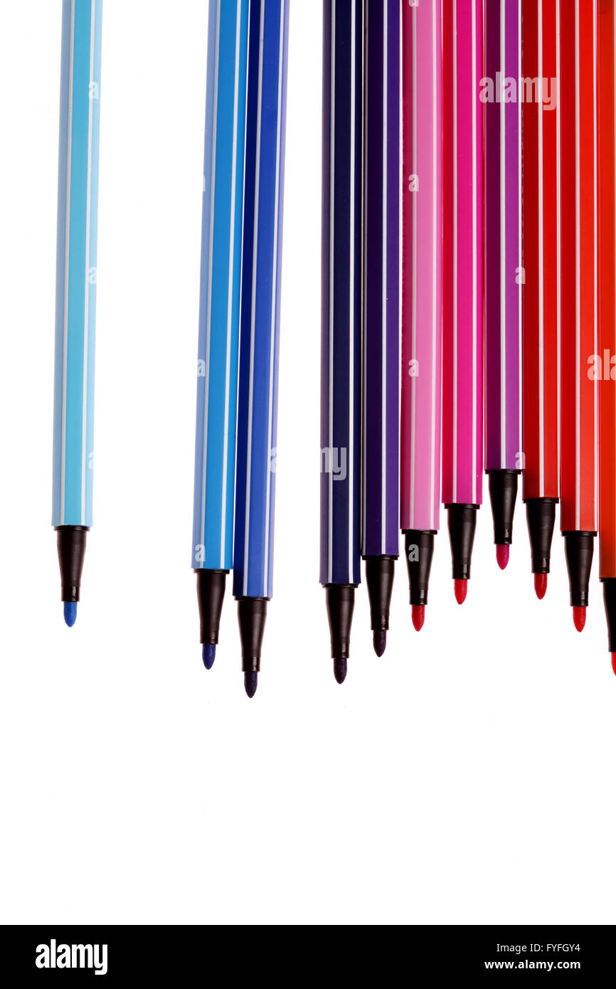 many colorful pens Stock Photo - Alamy