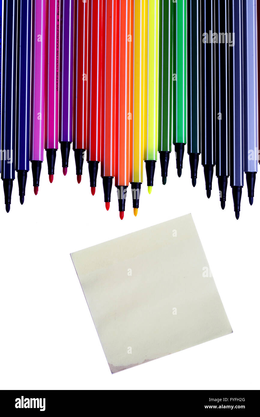 many colorful pens Stock Photo - Alamy