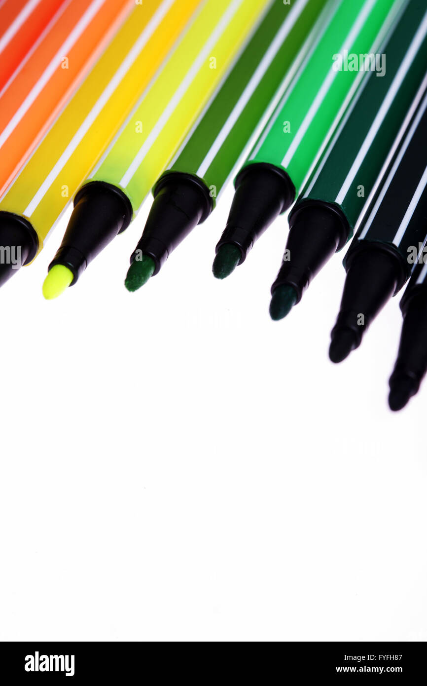 many colorful pens Stock Photo - Alamy