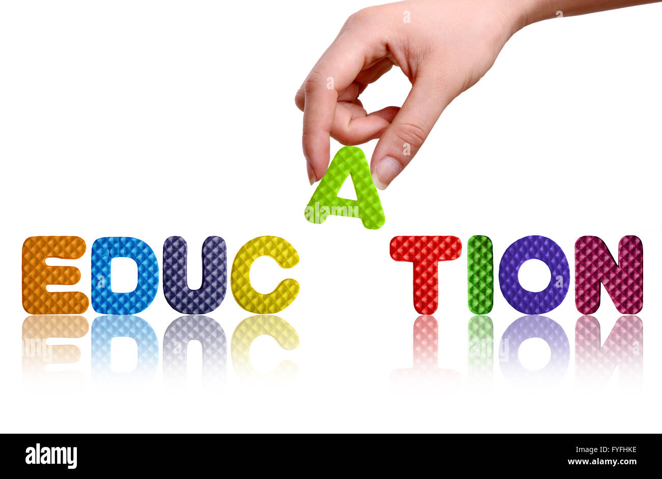 Hand and word Stock Photo - Alamy