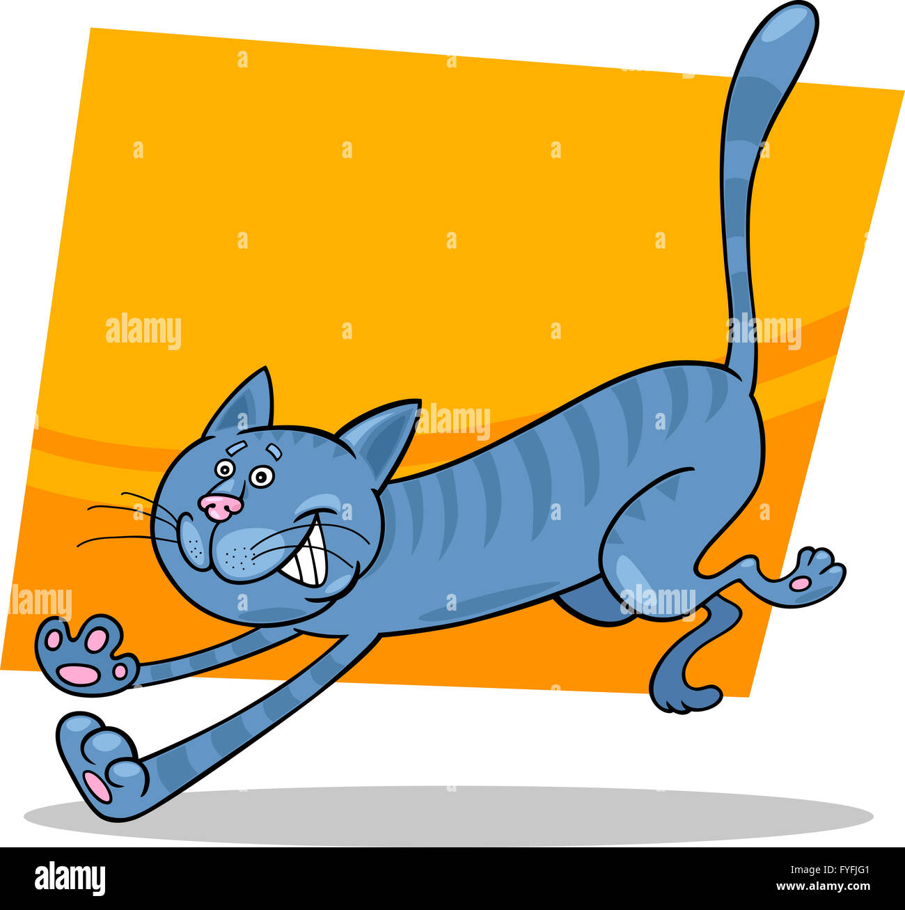 running blue tabby cat Stock Photo - Alamy