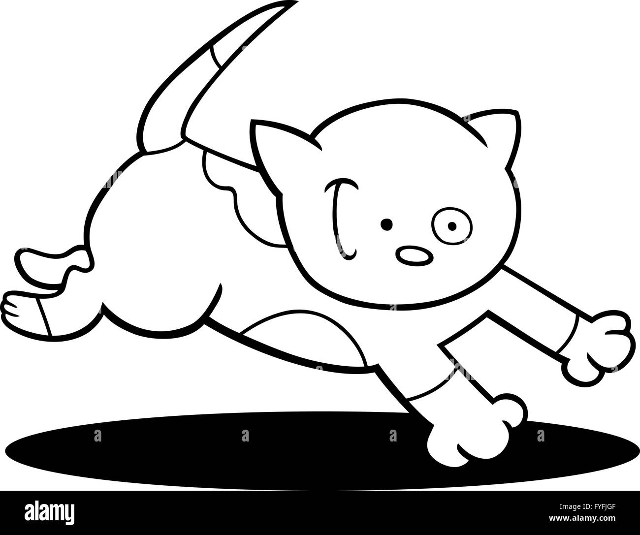 running spotted kitten for coloring Stock Photo - Alamy