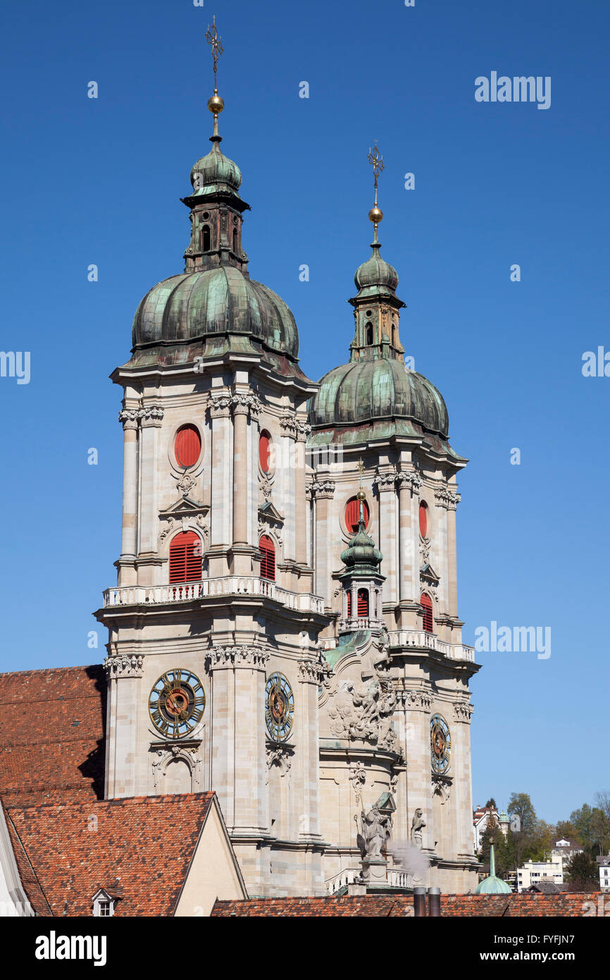 Towers of the Collegiate Church of St. Gallen, cathedral, UNESCO World ...