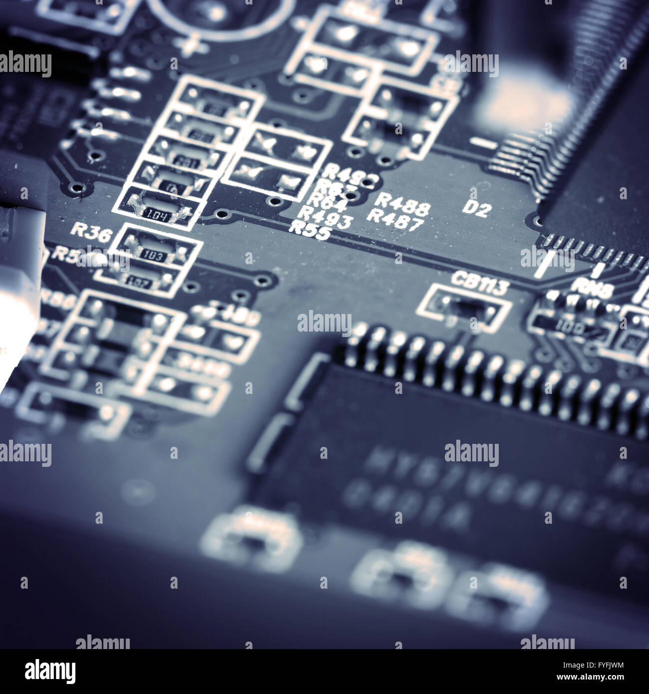 electronic circuit close-up. Macro background Stock Photo - Alamy