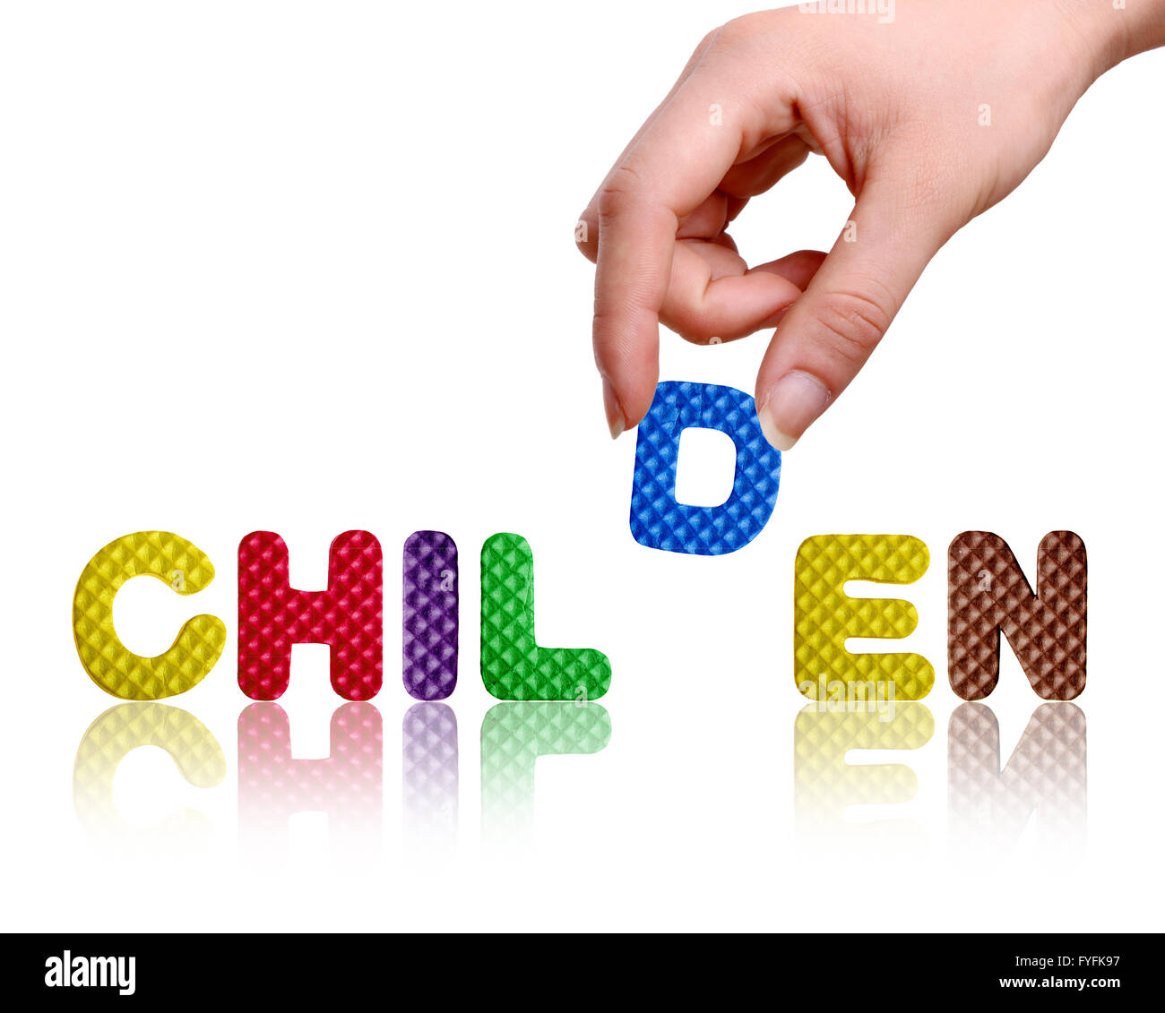 Hand and word Stock Photo - Alamy