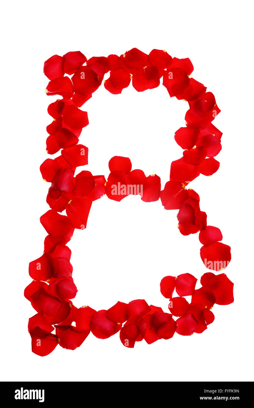 rose petals forming letter Stock Photo - Alamy