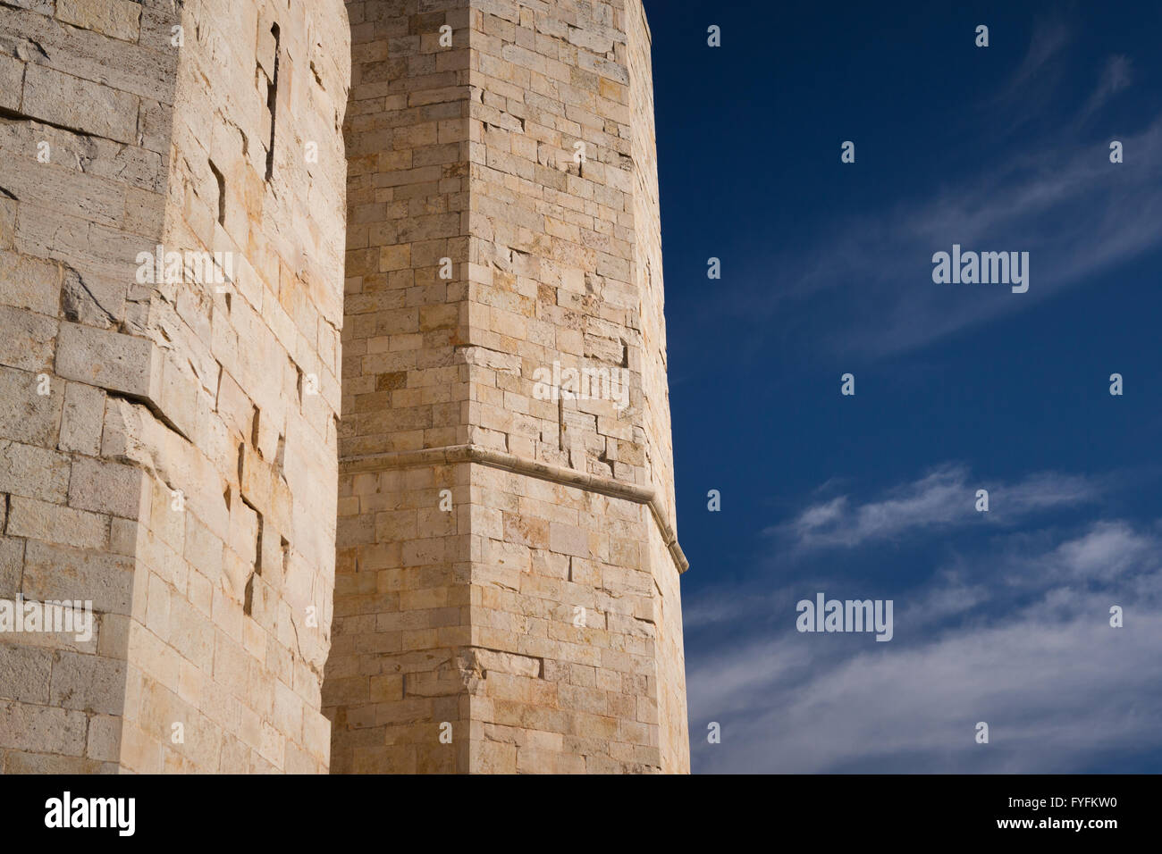 Walls of the Castel del Monte castle, Andria, Apulia (Puglia), Italy ...