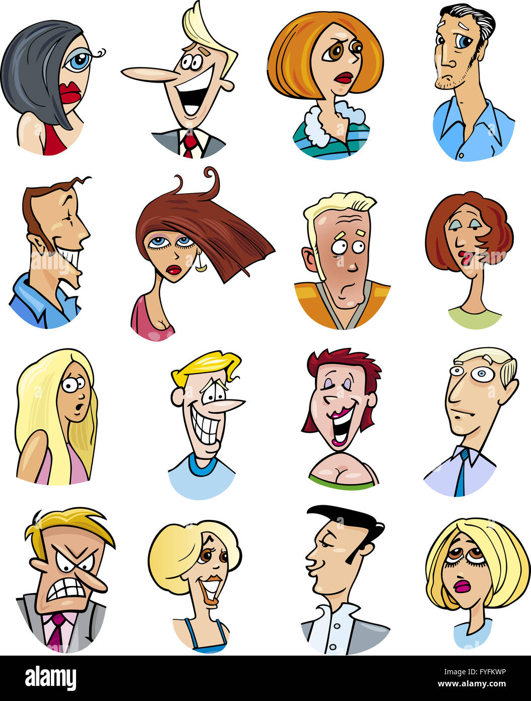cartoon people characters and emotions Stock Photo - Alamy