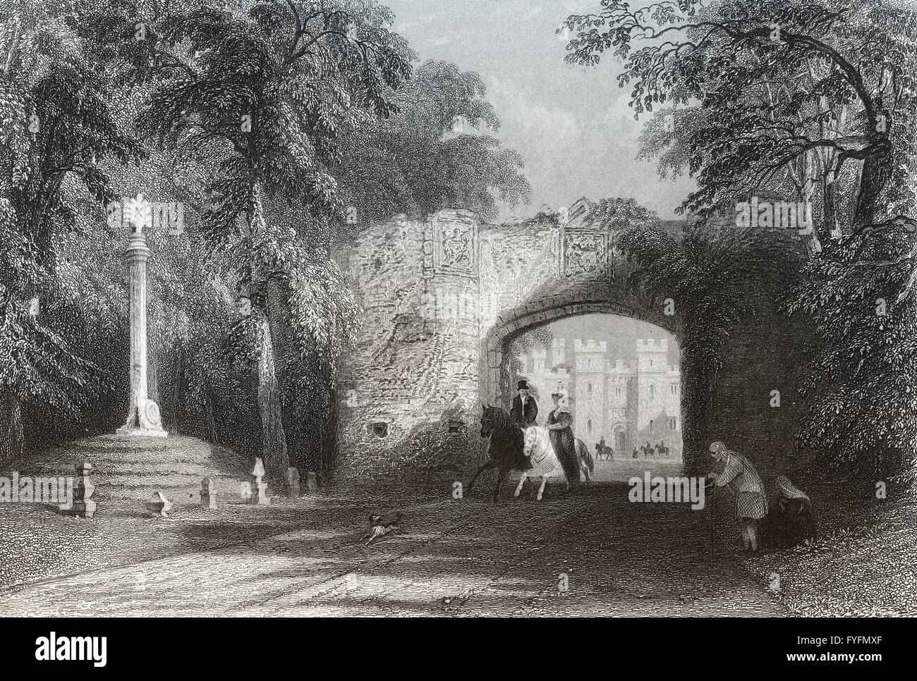 Market Cross and Palace Gate, Scone Palace, Scone, Perthshire, Scotland ...