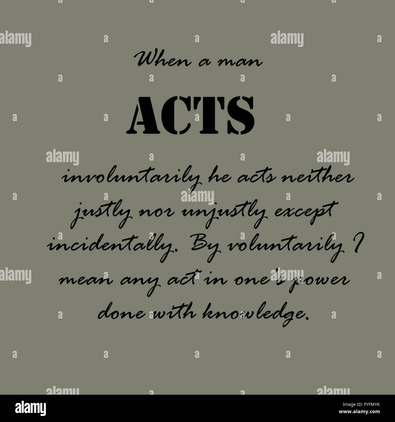 Aristotle Quotes. When a man acts involuntarily Stock Vector Image ...