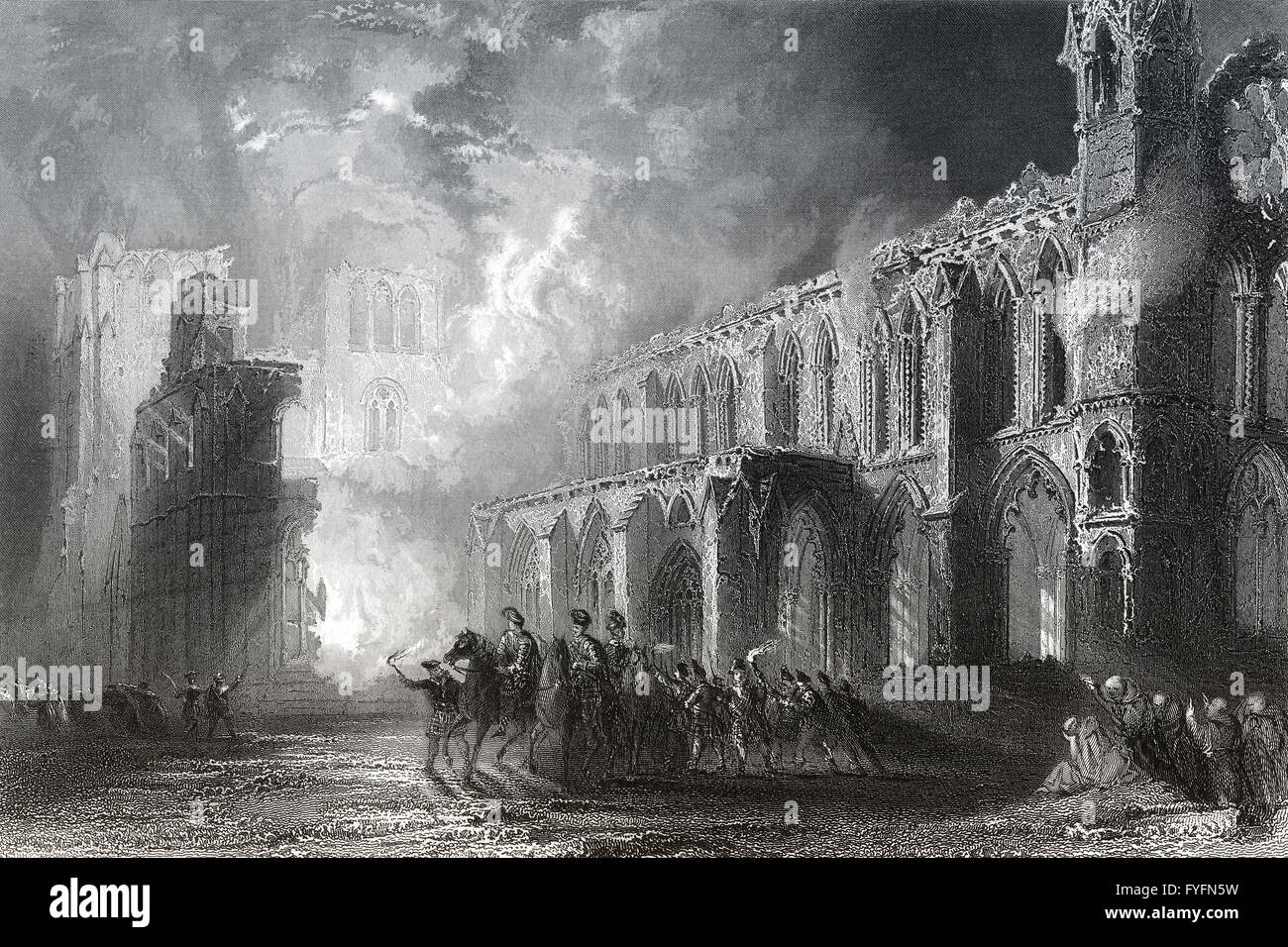 Elgin Cathedral, fire damage in 1390, Elgin, Moray, north-east Scotland ...