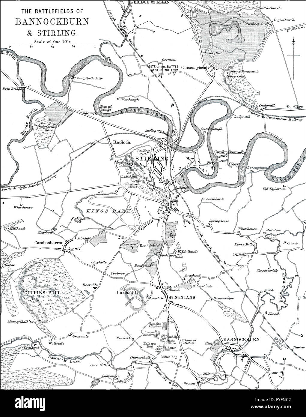 Bannockburn battle map hi-res stock photography and images - Alamy