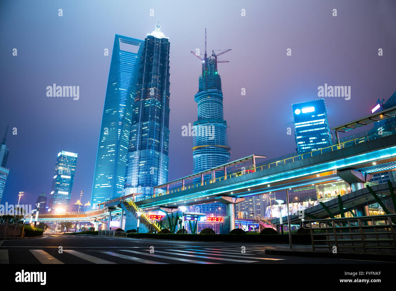 night scene of modern city Stock Photo - Alamy