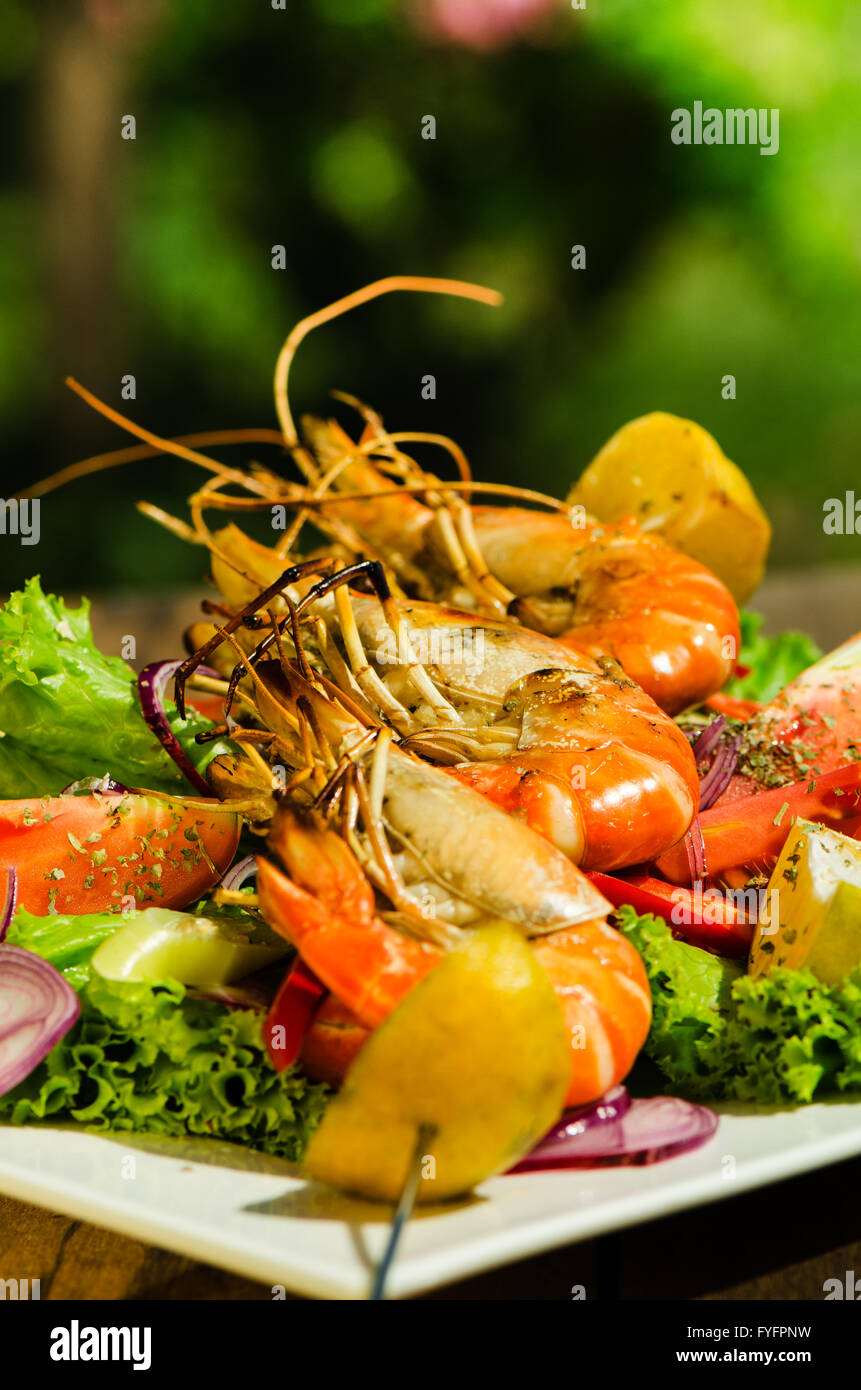 shrimps on a plate Stock Photo - Alamy
