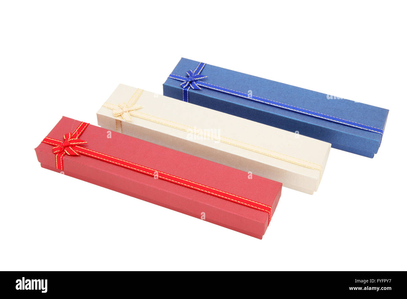 isolated red white and blue holiday gift boxes Stock Photo - Alamy