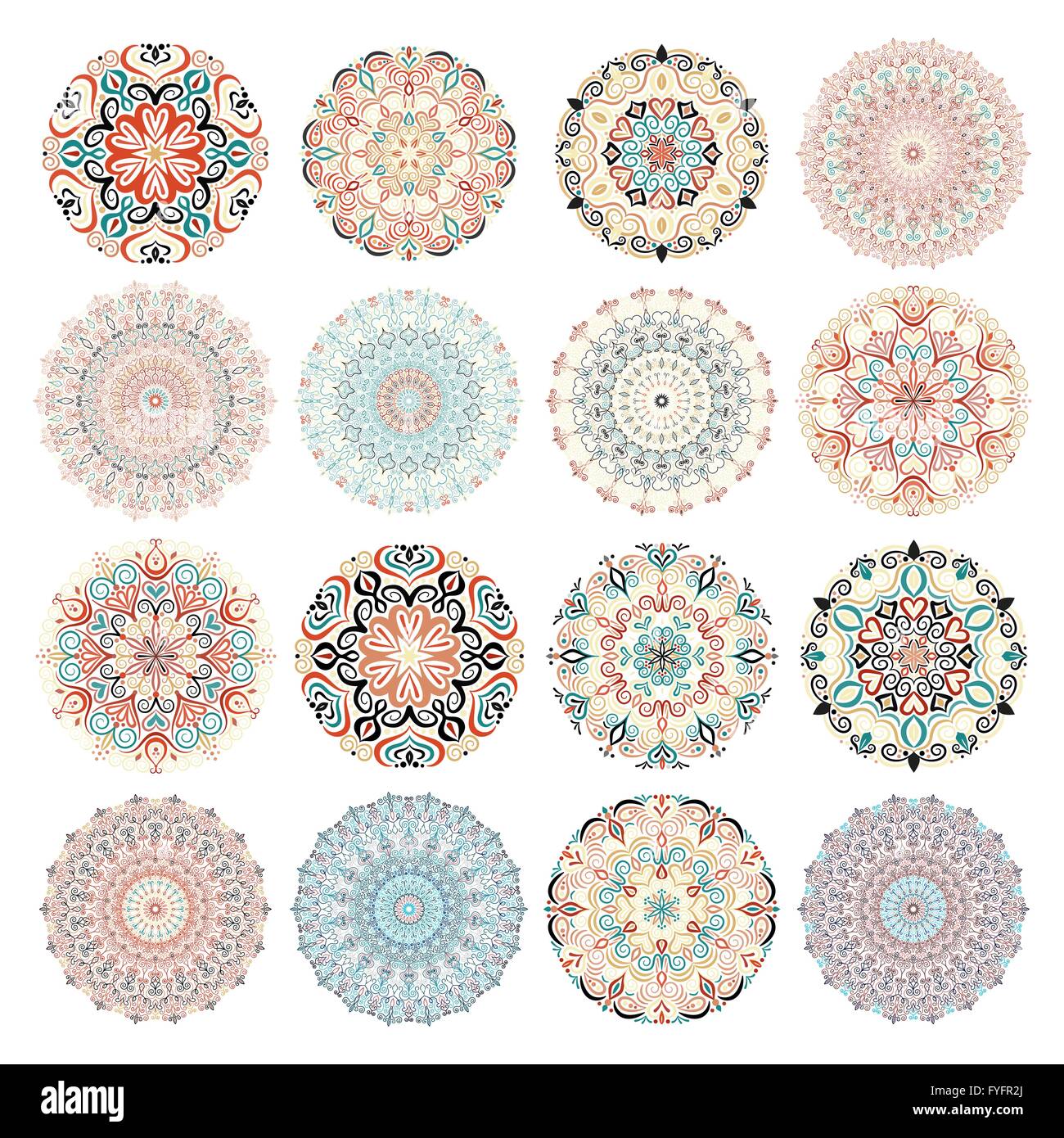 Big Bundle of Round Ornaments Stock Vector Image & Art - Alamy
