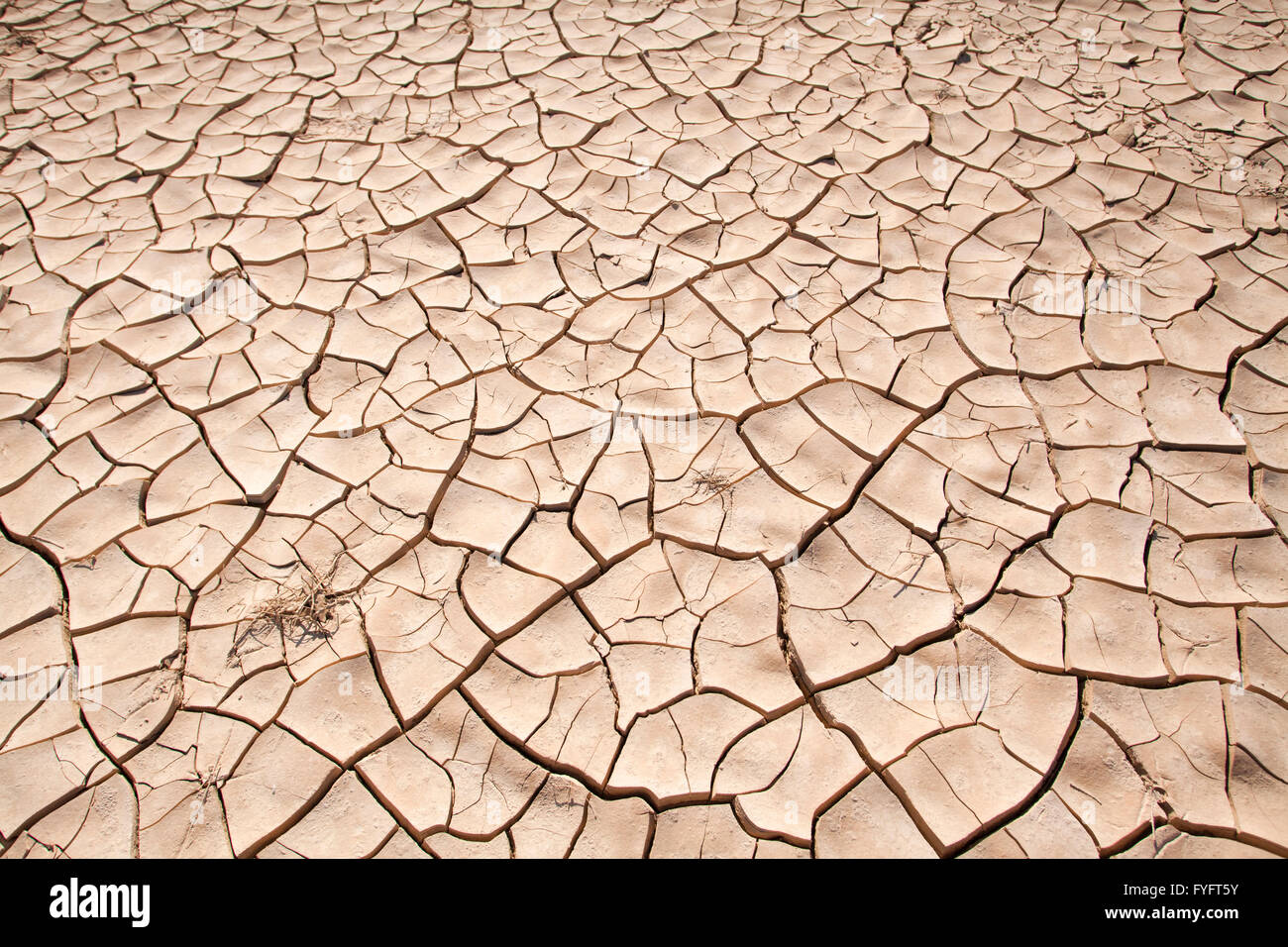 environmental concept, Water shortage and drought Dry cracked mud ...